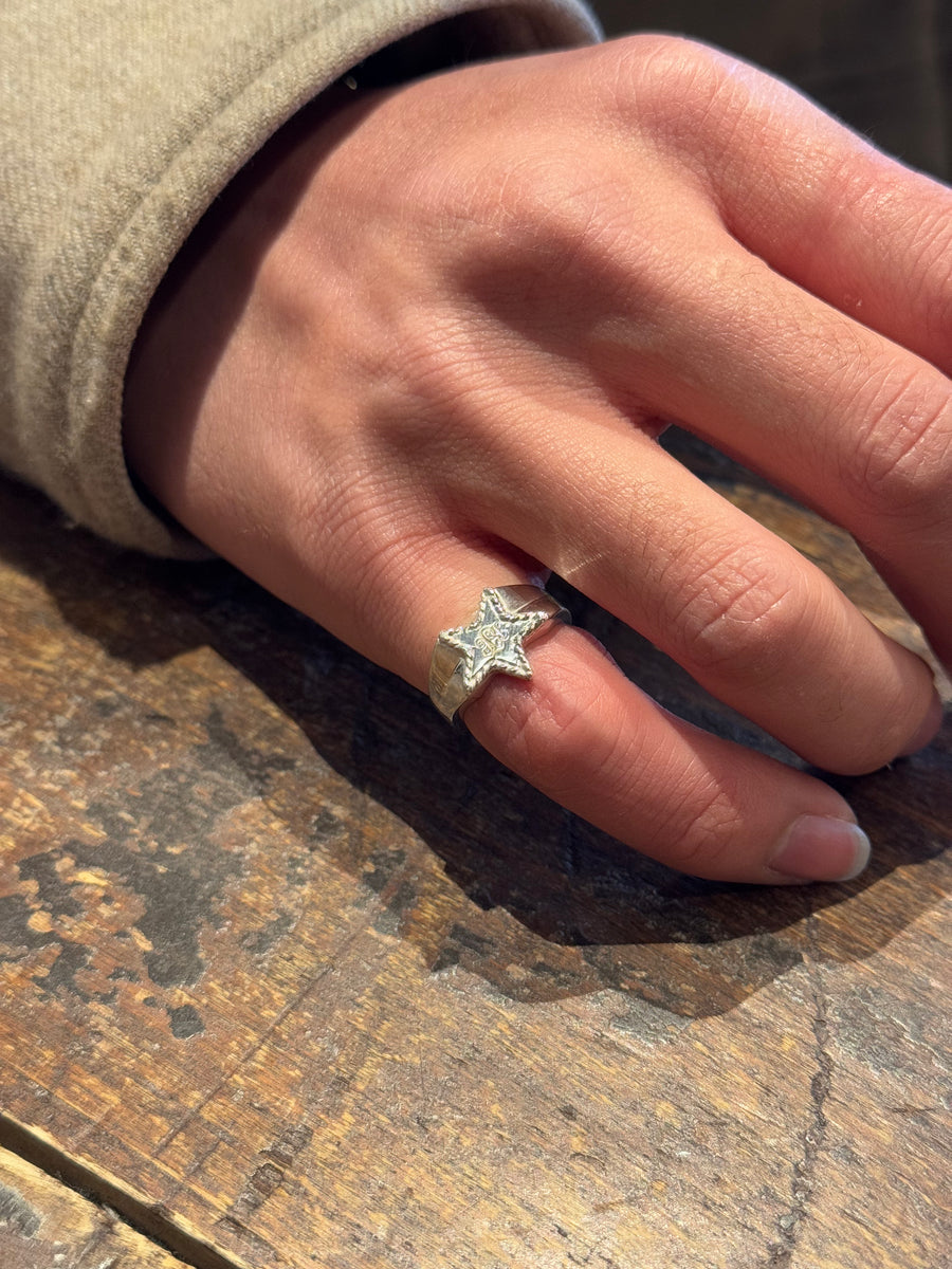 BLD182 SIGNET RING STAR "SILVER925" – BLURRED CLOTHING OFFICIAL
